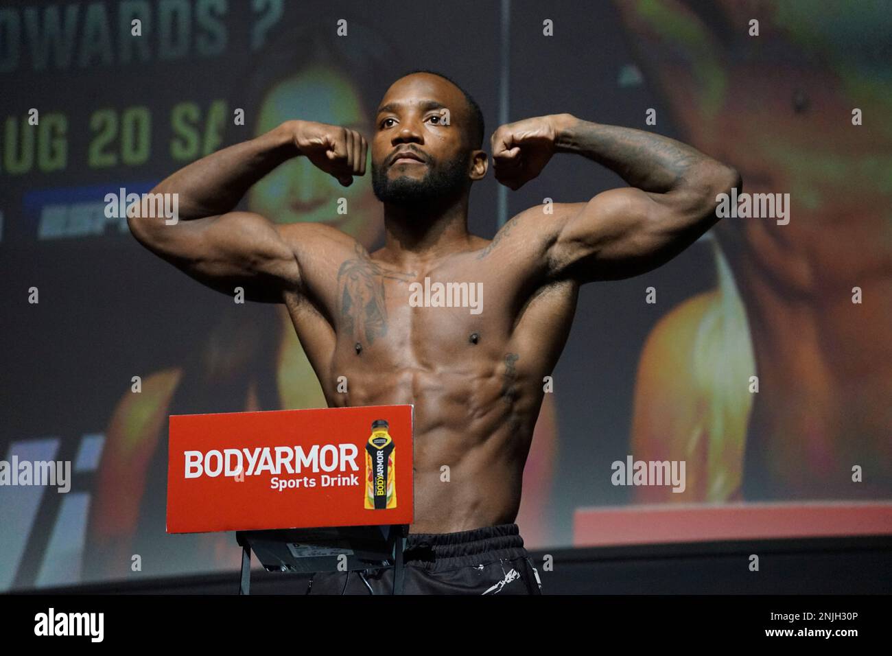 SALT LAKE CITY, UT - AUGUST 19: Leon Edwards weighs in for UFC 278 bout ...