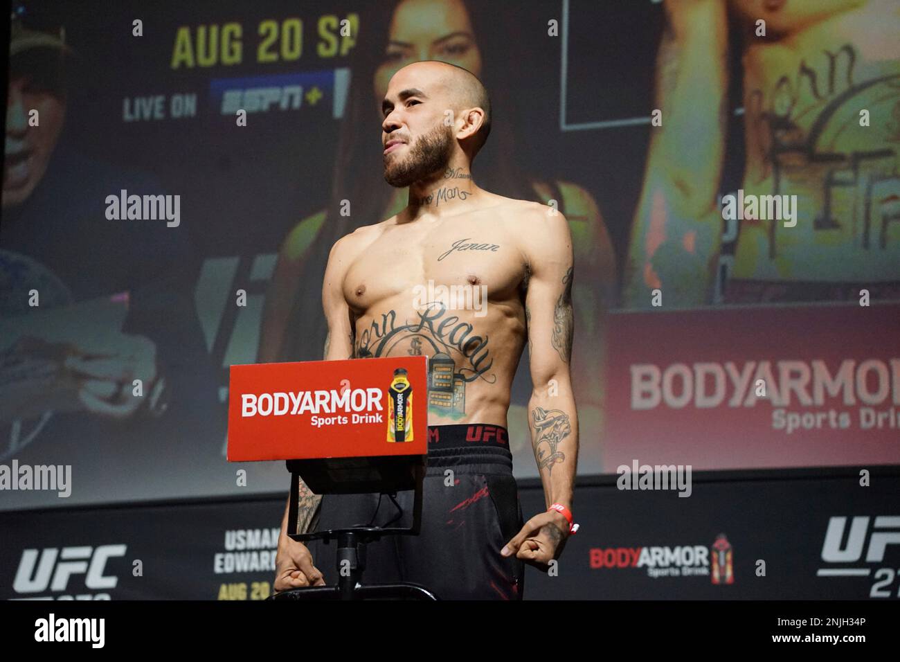 SALT LAKE CITY, UT - AUGUST 19: Sean Woodson weighs in for UFC 278 bout ...