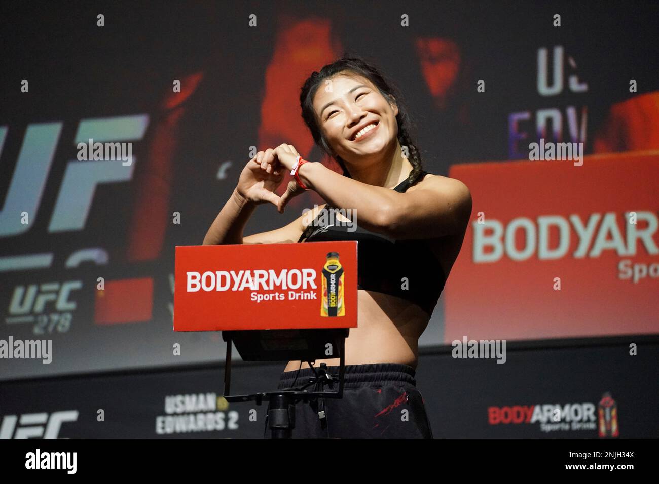 SALT LAKE CITY, UT - AUGUST 19: Wu Yanan weighs in for UFC 278 bout ...