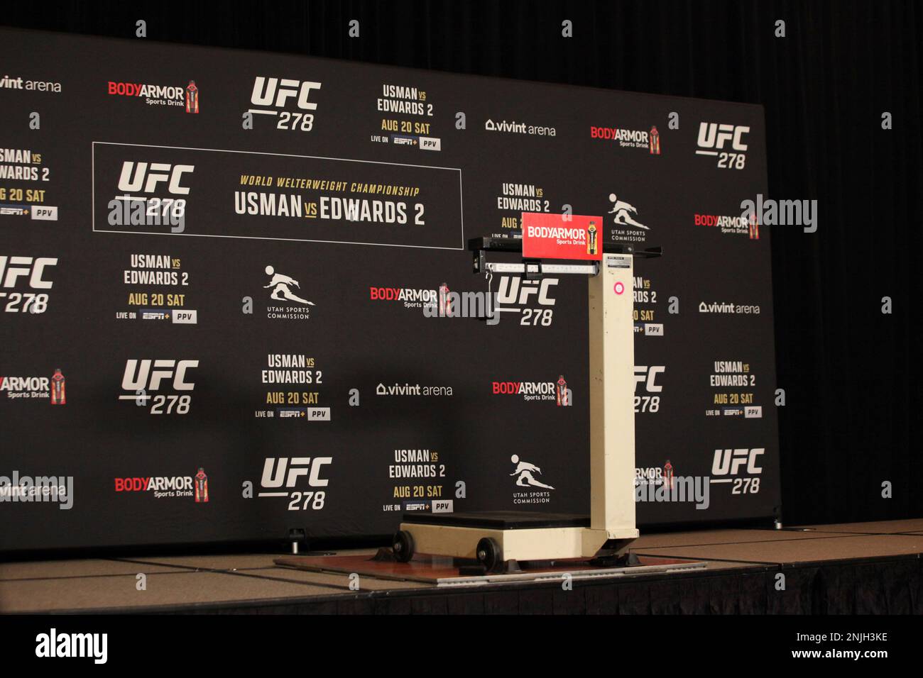 SALT LAKE CITY, UT - AUGUST 19: The UFC scale ahead of the UFC 278 ...