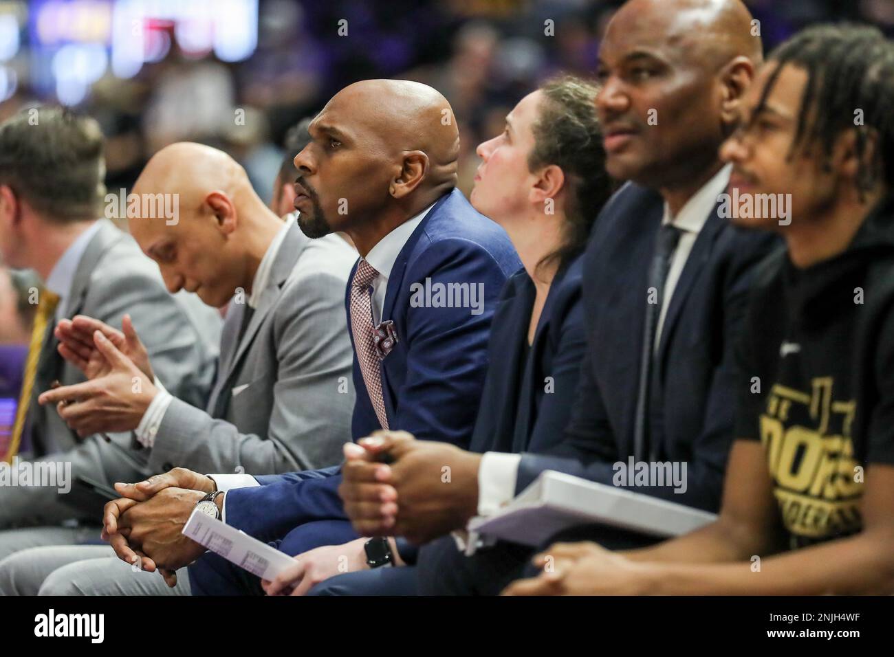 February 22, 2023: Vanderbilt Head Coach Jerry Stackhouse watches from ...