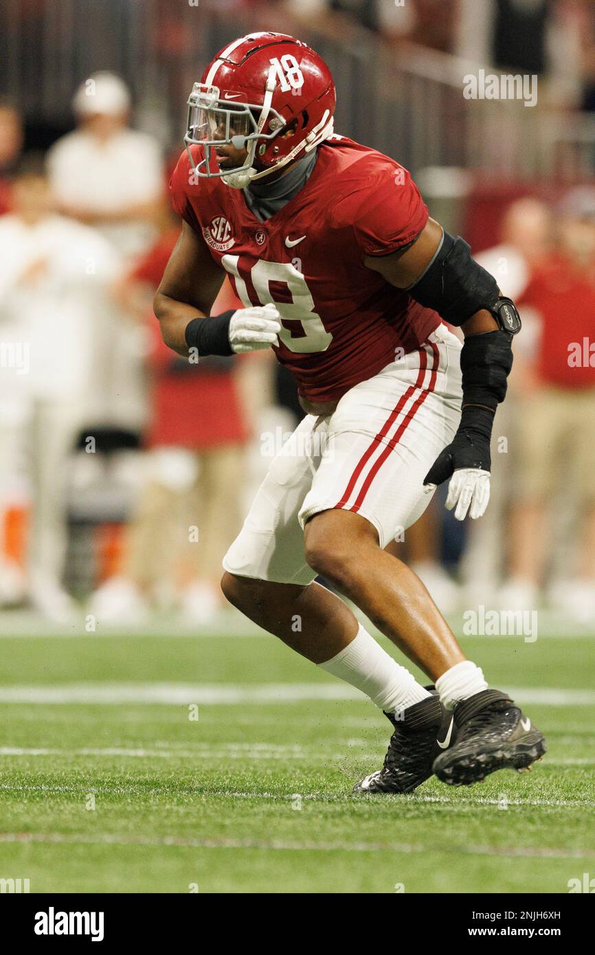 Alabama defensive lineman LaBryan Ray (18) runs around the edge during ...