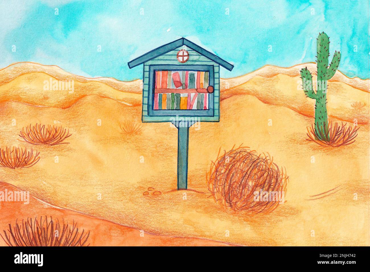 A Little Free Library in a desert. (Book Karnjanakit for The Baltimore ...