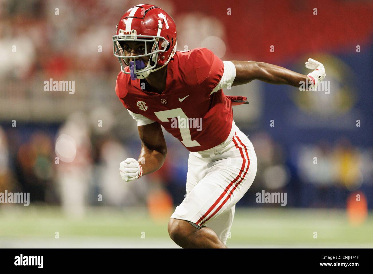 Alabama wide receiver Ja'Corey Brooks (7) runs a route during the ...
