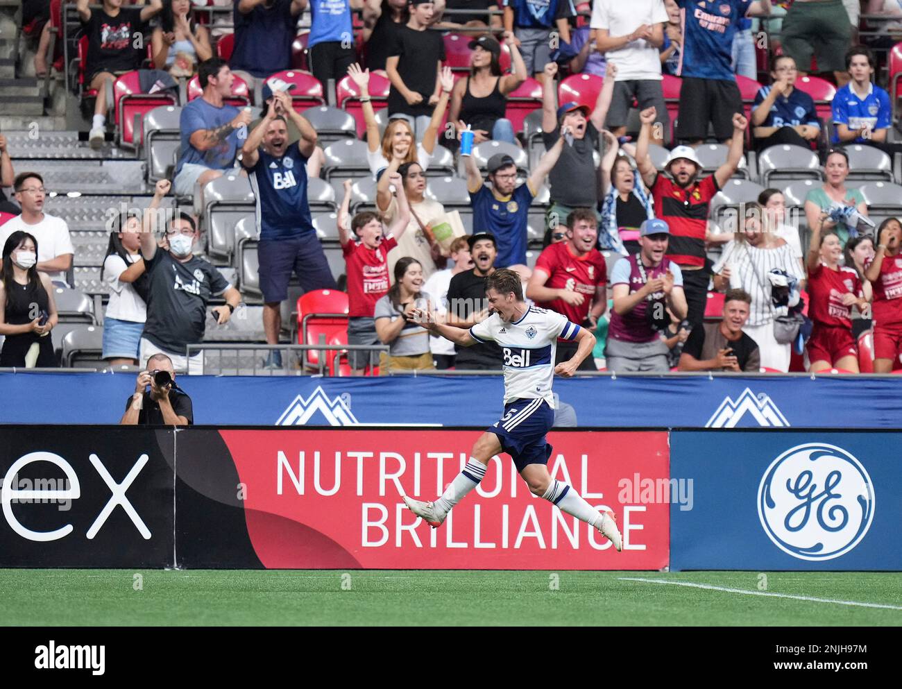 Vancouver Whitecaps' Ryan Gauld celebrates his second goal of the night ...