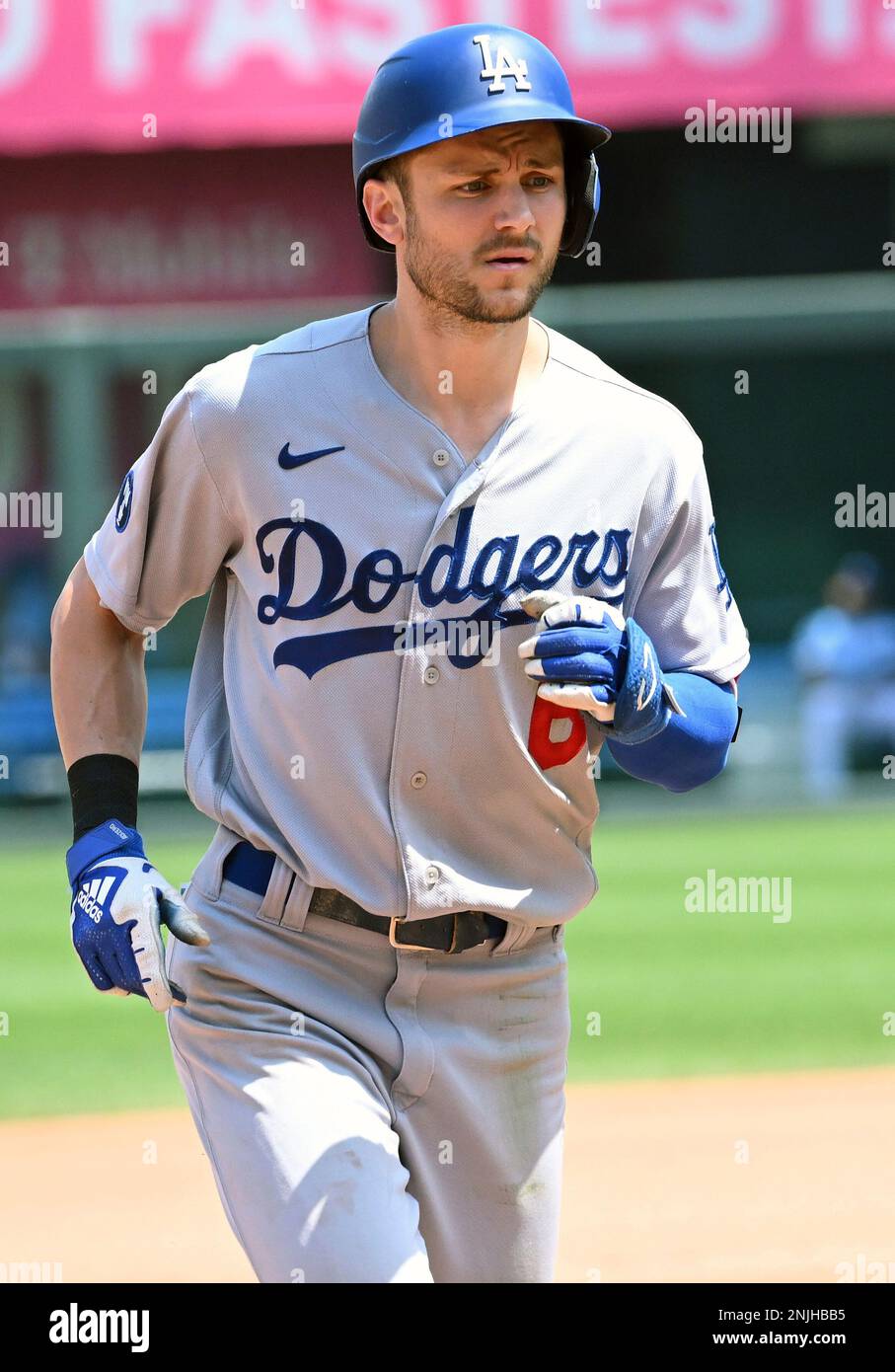 KANSAS CITY, MO - AUGUST 14: Los Angeles Dodgers shortstop Trea Turner (6) as seen during a MLB ...