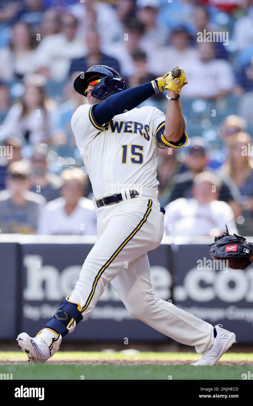 MILWAUKEE, WI - AUGUST 10: Milwaukee Brewers center fielder Tyrone ...