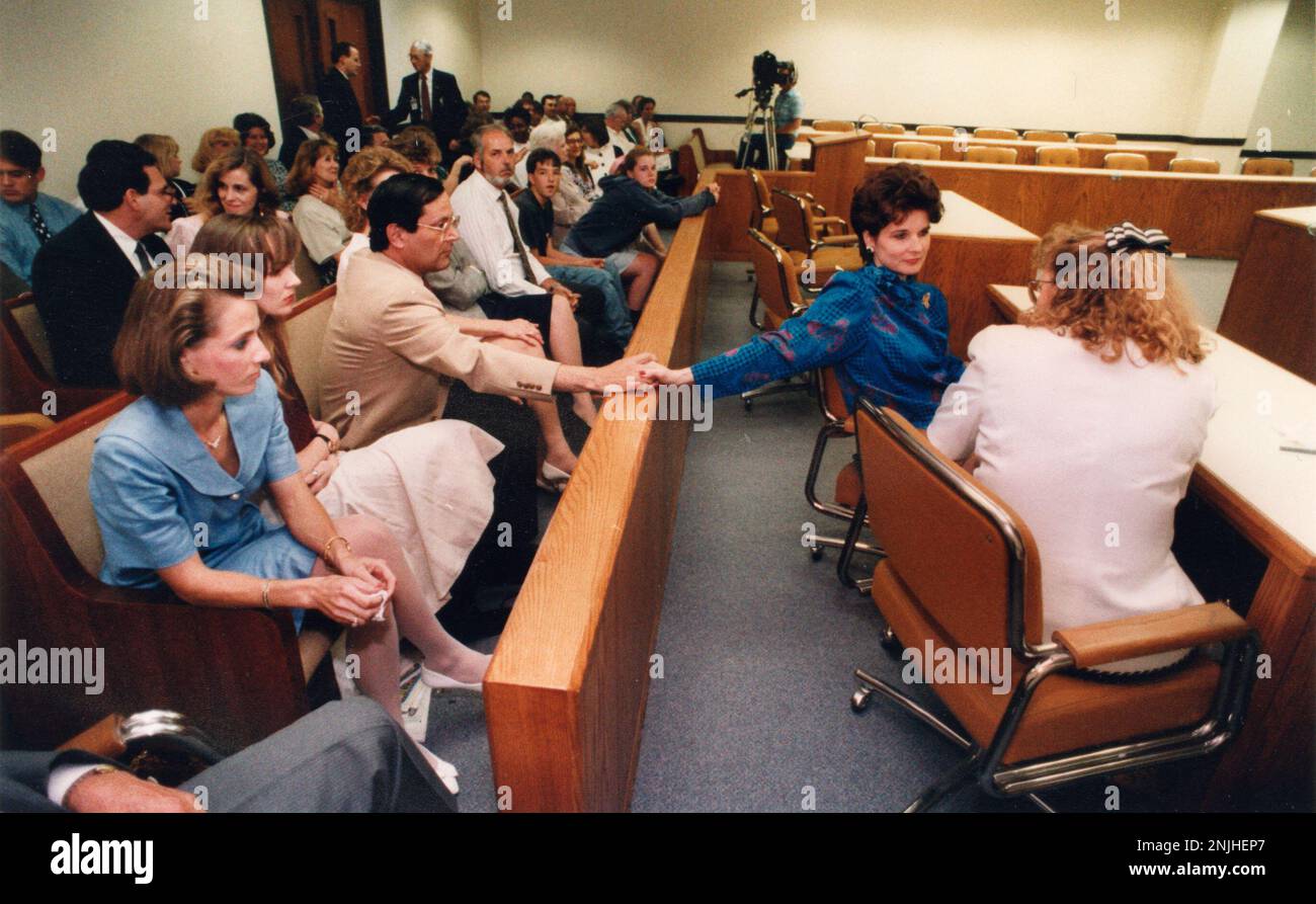 Faye Yager with family and friends before the verdict is read during ...