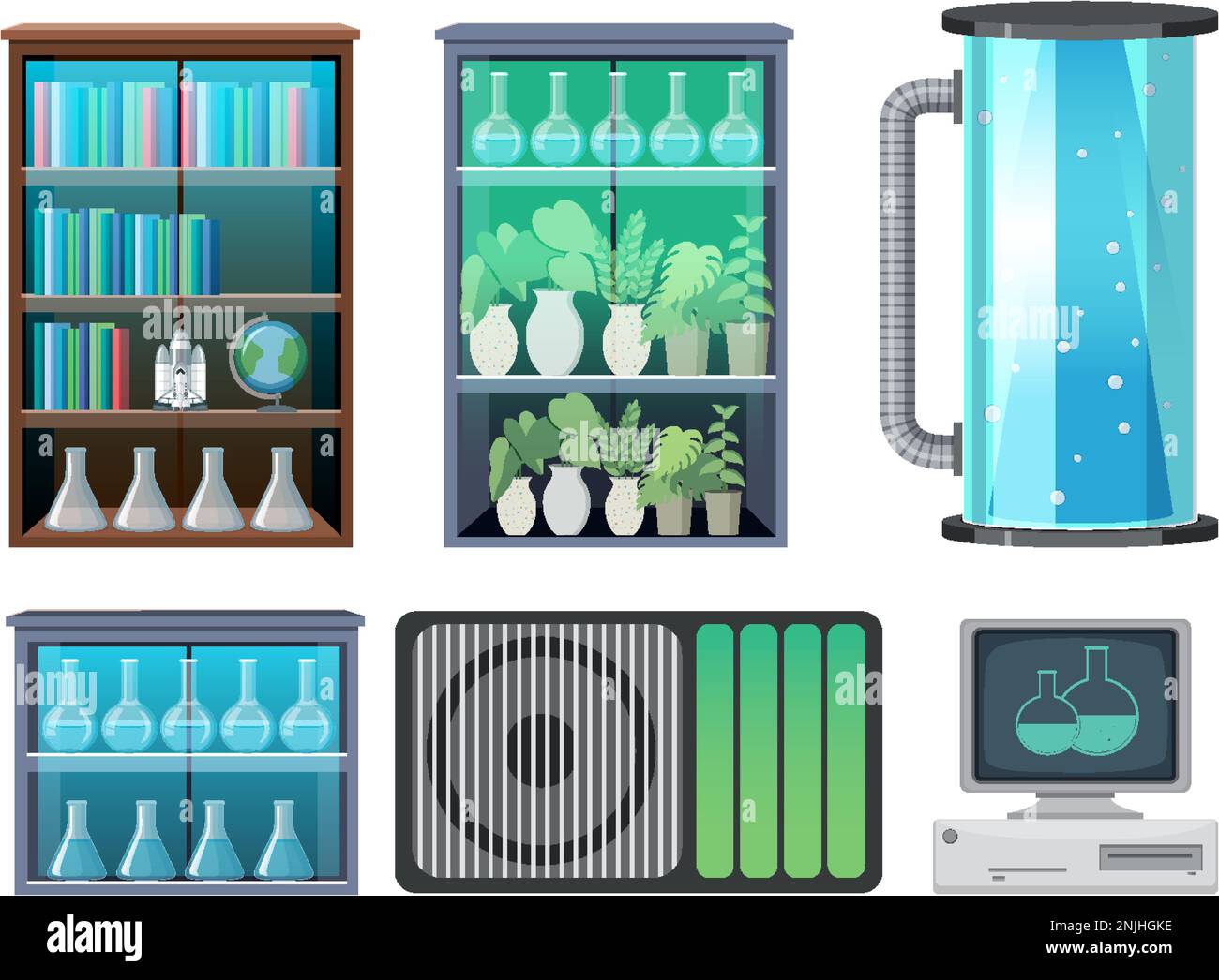 Set of plant laboratory experiment illustration Stock Vector Image ...