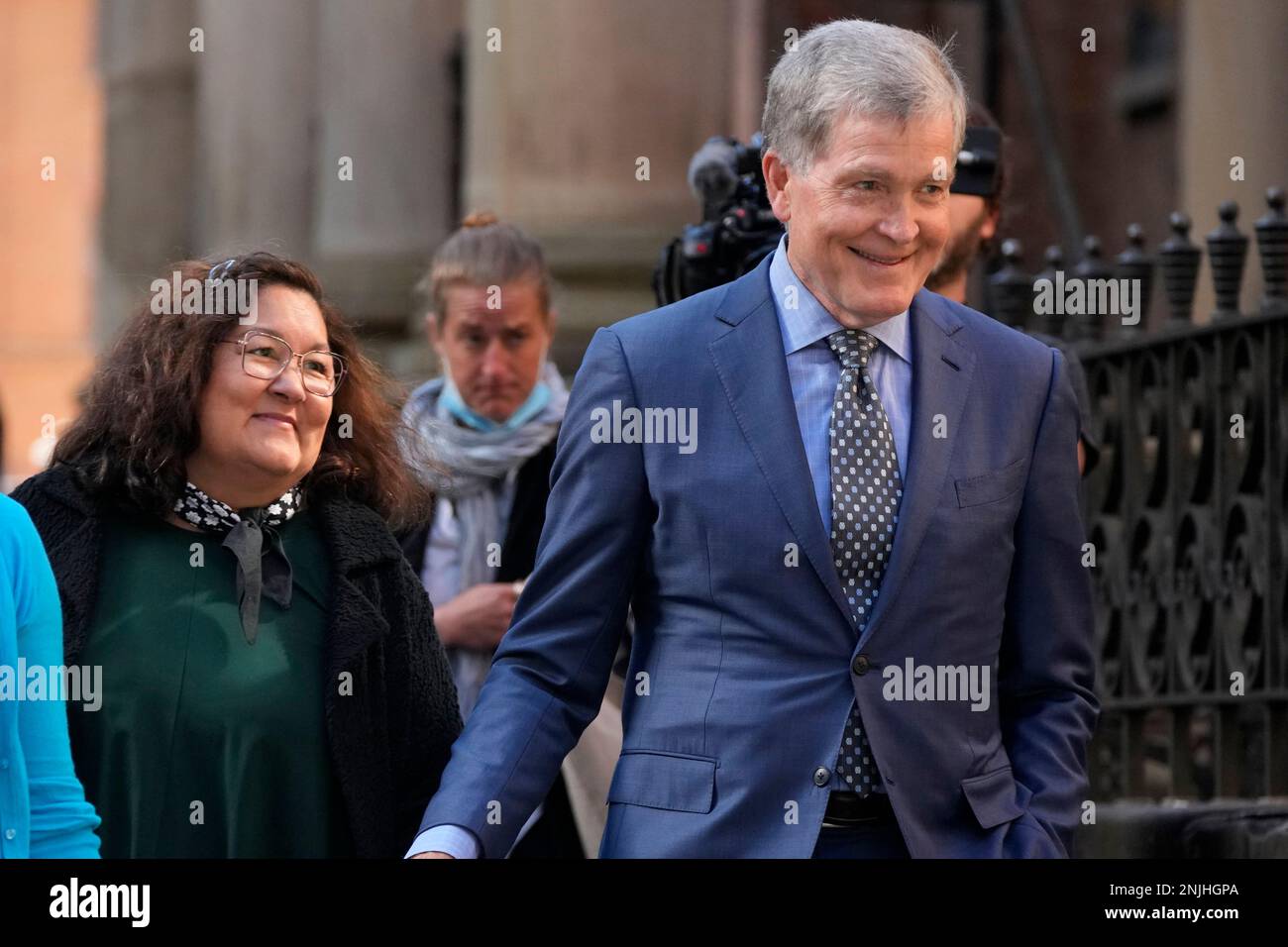 FILE - Steve Johnson, right, and his wife Rosemarie arrive at the ...