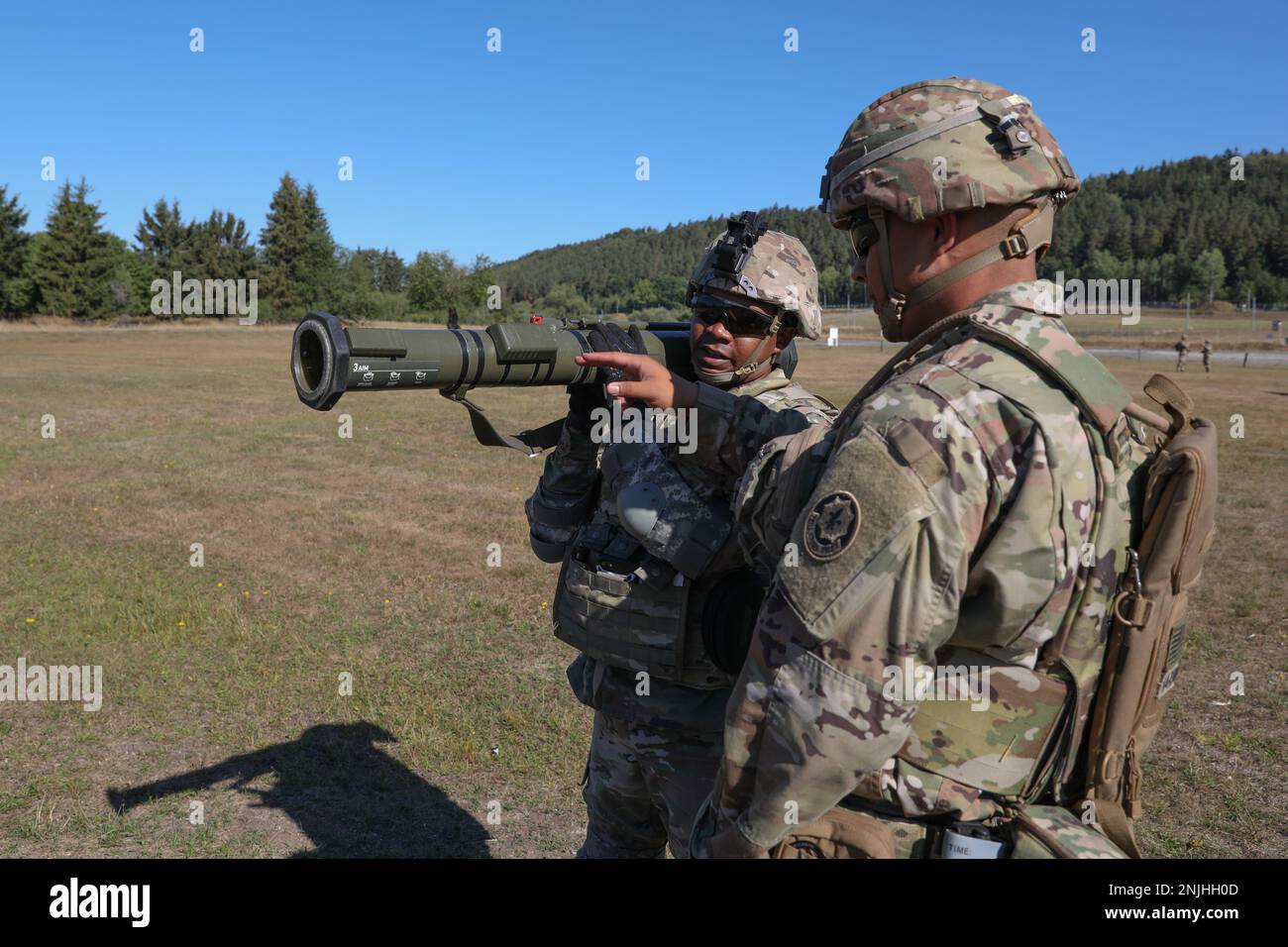 U.S. Army Pfc. Kameron Davis, assigned to 56th Artillery Command ...