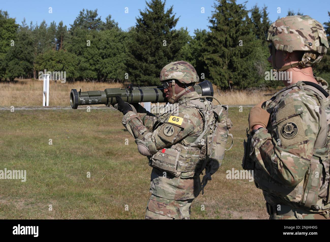 U.S. Army Pfc. Kameron Davis, assigned to 56th Artillery Command ...