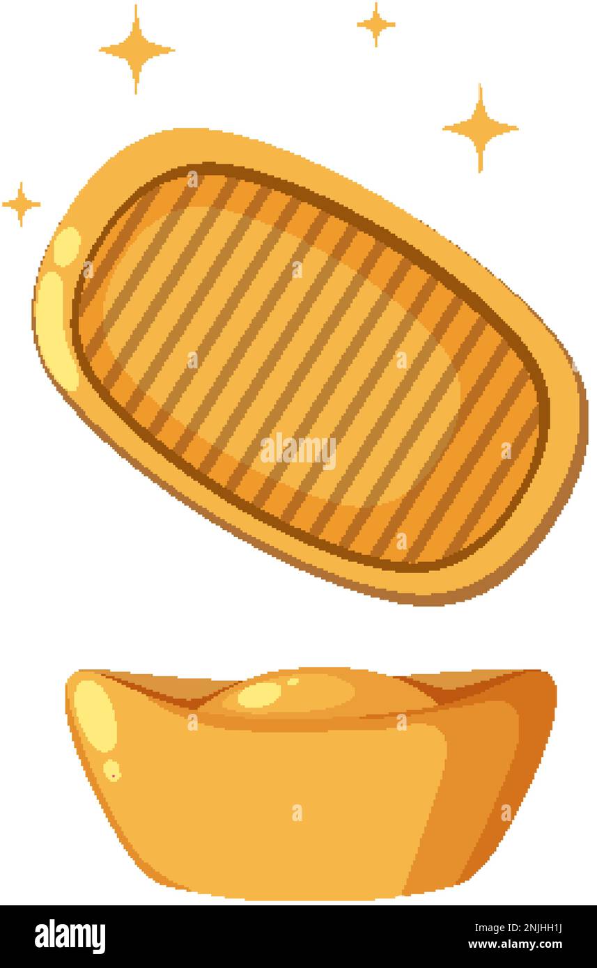 Traditional Chinese Gold Ingot illustration Stock Vector Image & Art ...