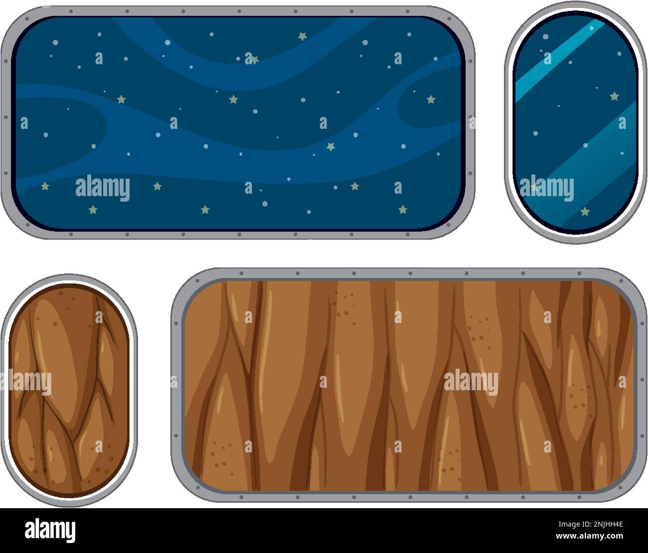 Set of view from window look outside from space illustration Stock ...
