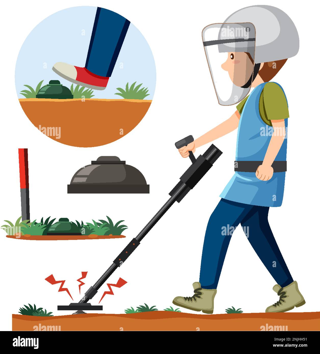 Minefield and danger mine zone sign set illustration Stock Vector Image ...