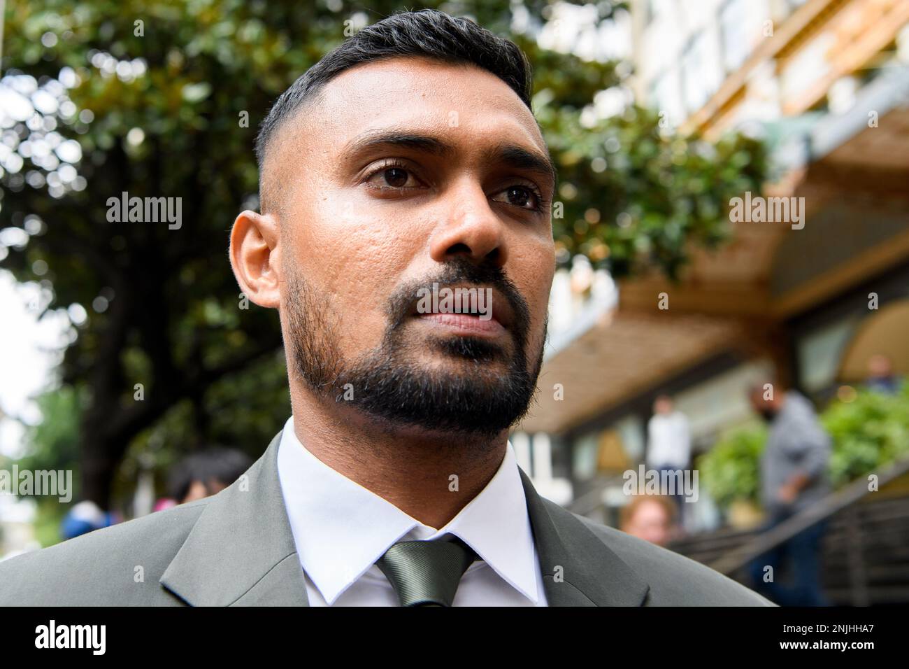 Sri Lankan international cricketer Danushka Gunathilaka departs the ...