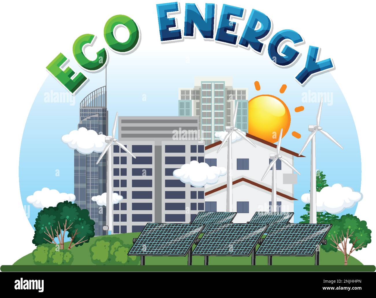 Green energy text banner design illustration Stock Vector Image & Art ...