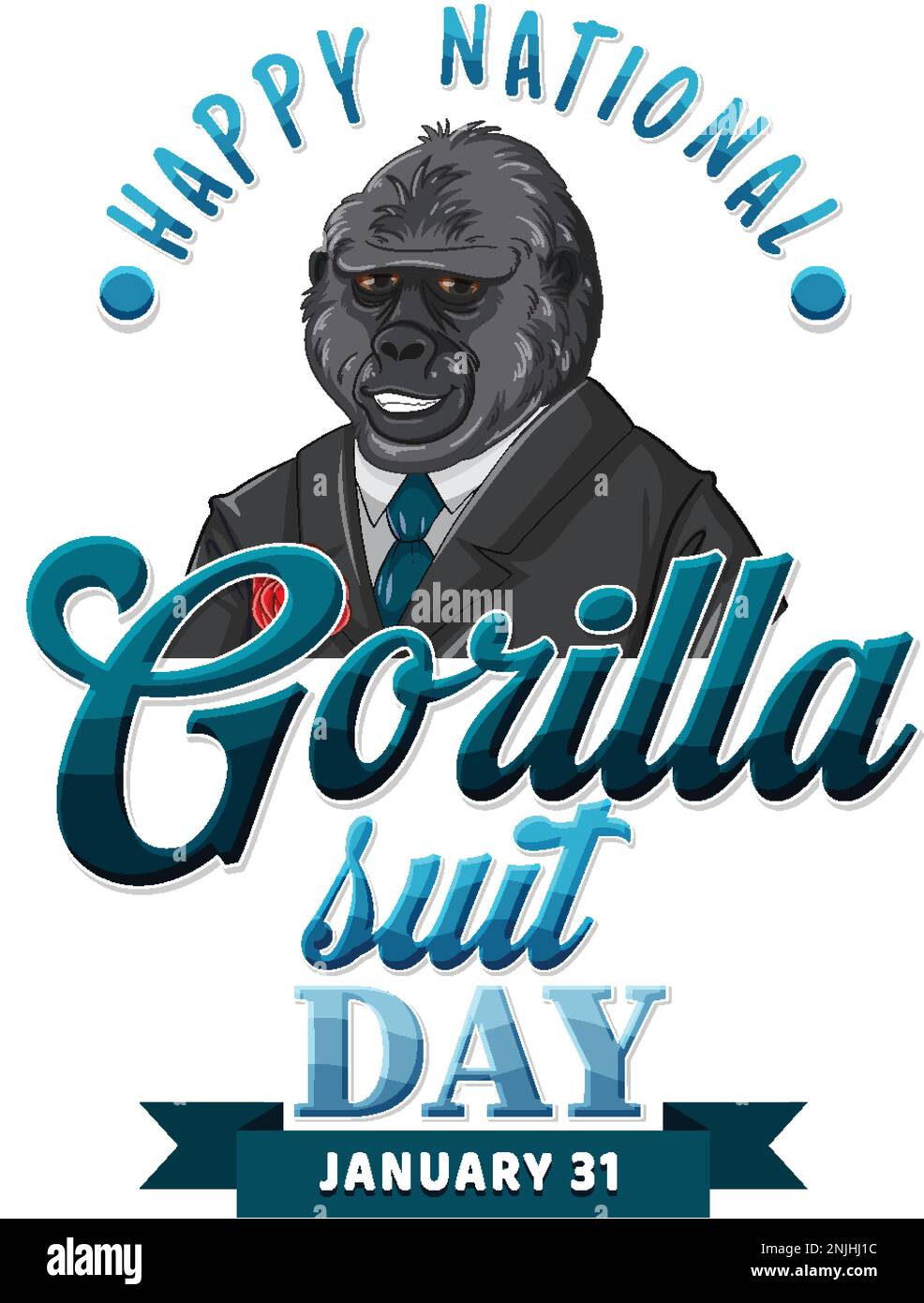 National Gorilla Suit Day Banner illustration Stock Vector Image & Art ...
