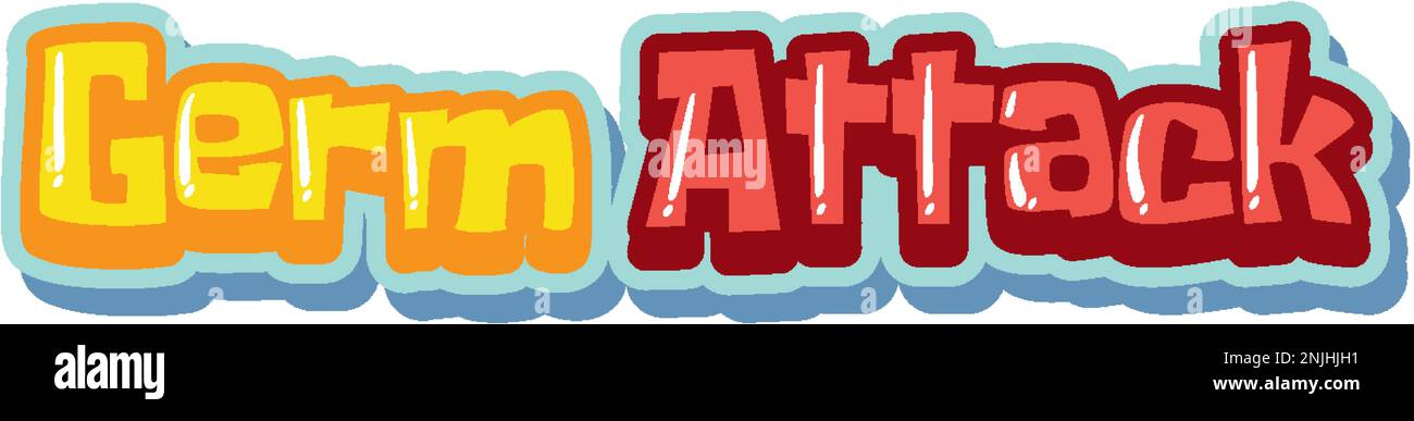 Germ attack text for banner or poster design illustration Stock Vector ...