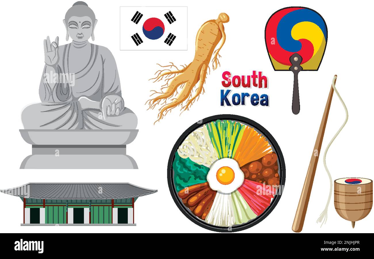 Korean element nation tradition symbol illustration Stock Vector Image ...