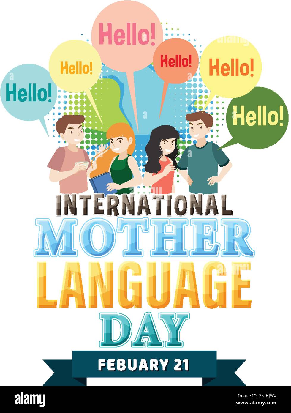 International mother language day banner design illustration Stock ...