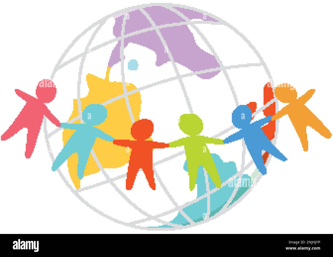 Human icons with earth globe icon illustration Stock Vector Image & Art ...