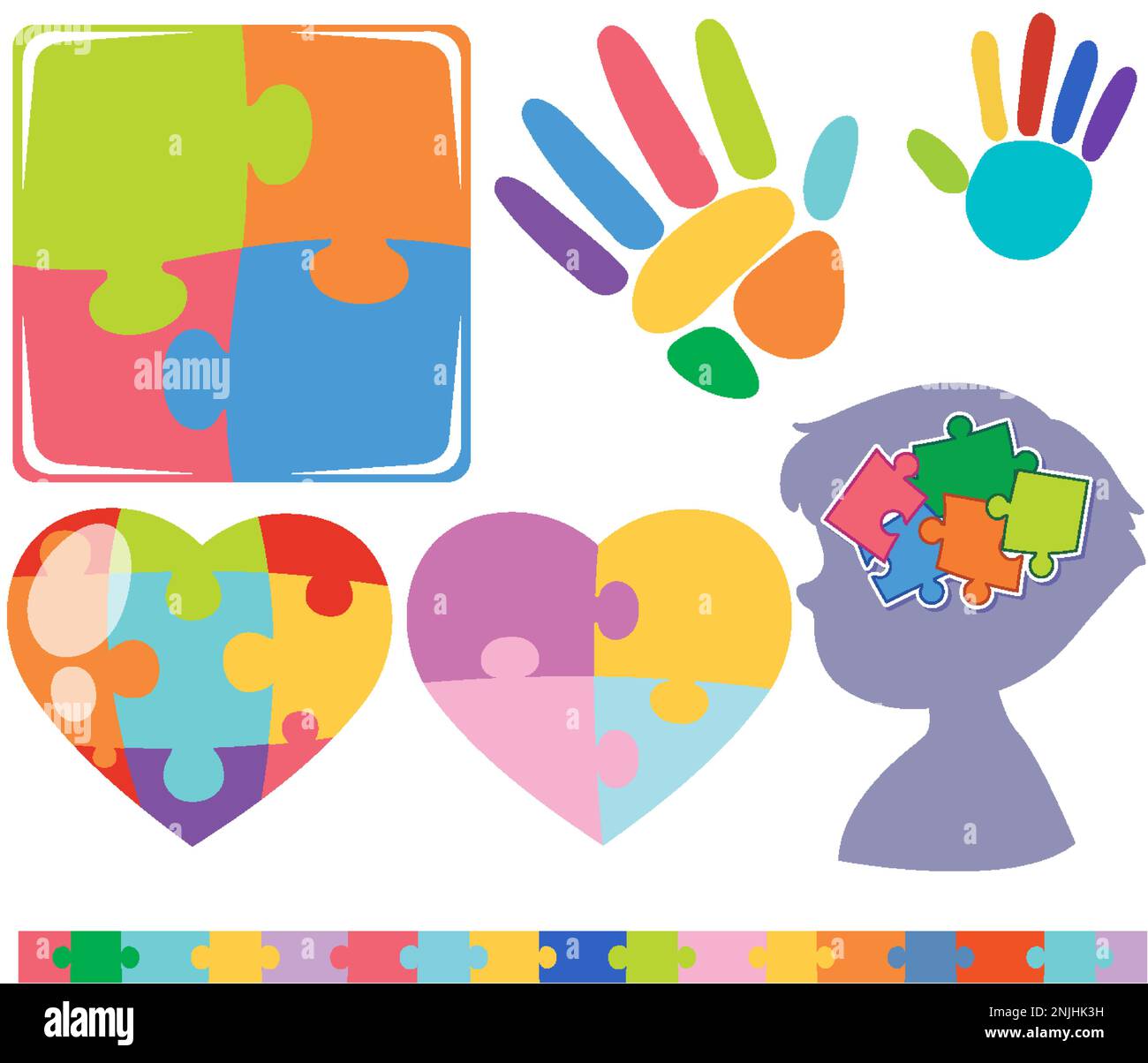 Jigsaw puzzle colourful in different forms illustration Stock Vector ...
