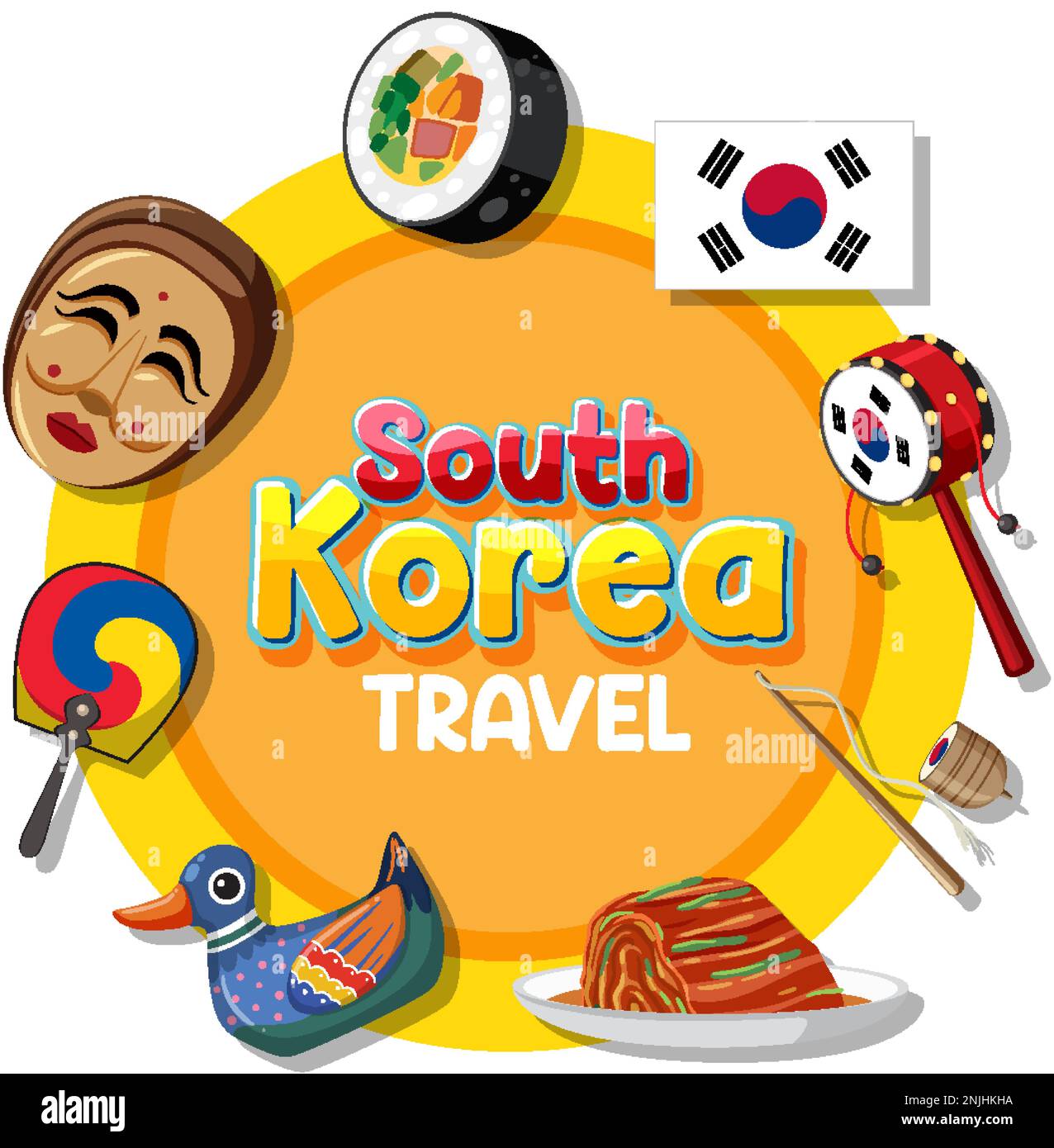 Korean element nation tradition symbol illustration Stock Vector Image ...