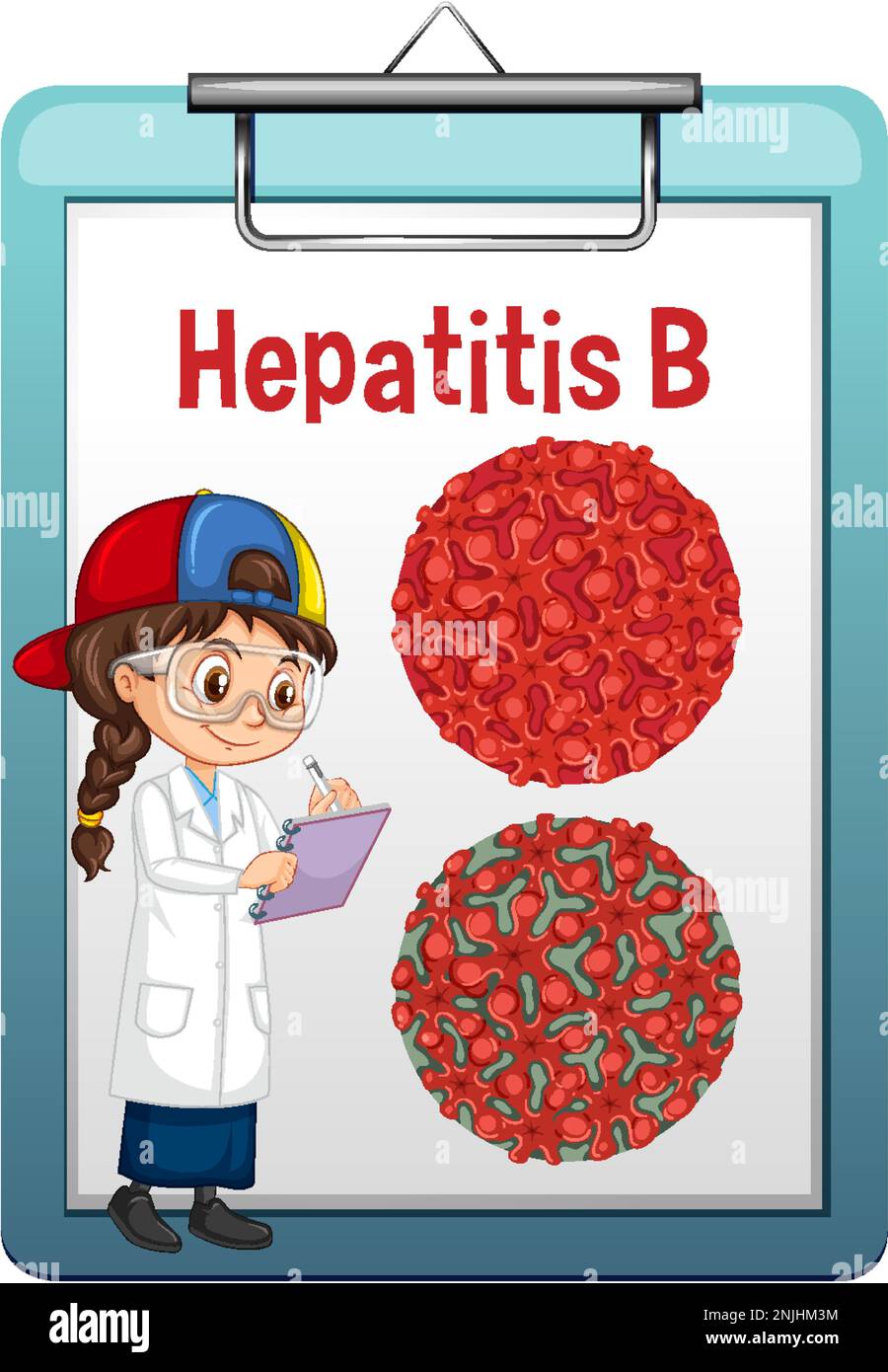 Hepatitis B virus (HBV) on white background illustration Stock Vector ...