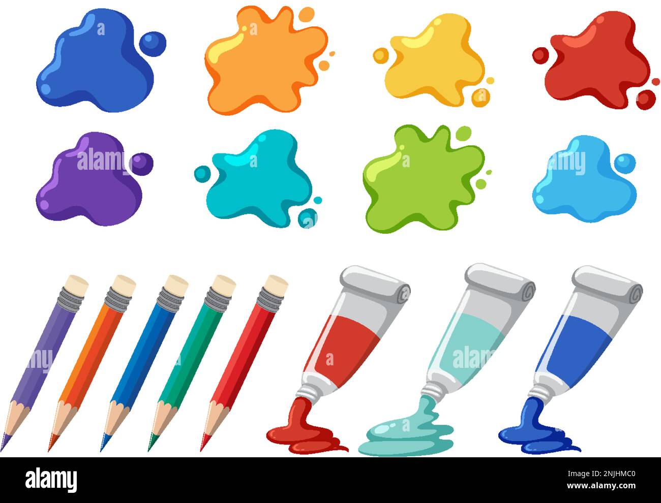 Set of art supplies for drawing isolated illustration Stock Vector ...
