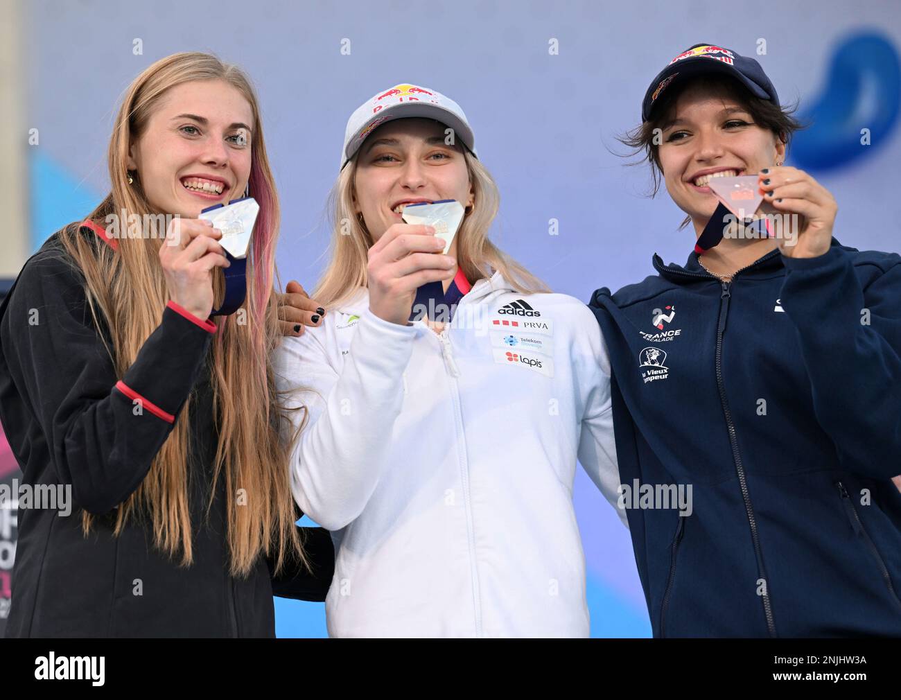 From left, second placed German climber Hannah Meul, first placed ...
