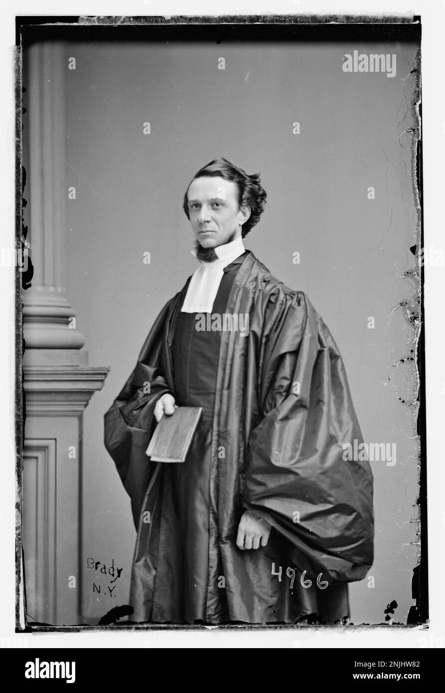 Portrait of Reverend Peter Stryker, a 19th-century religious figure ...