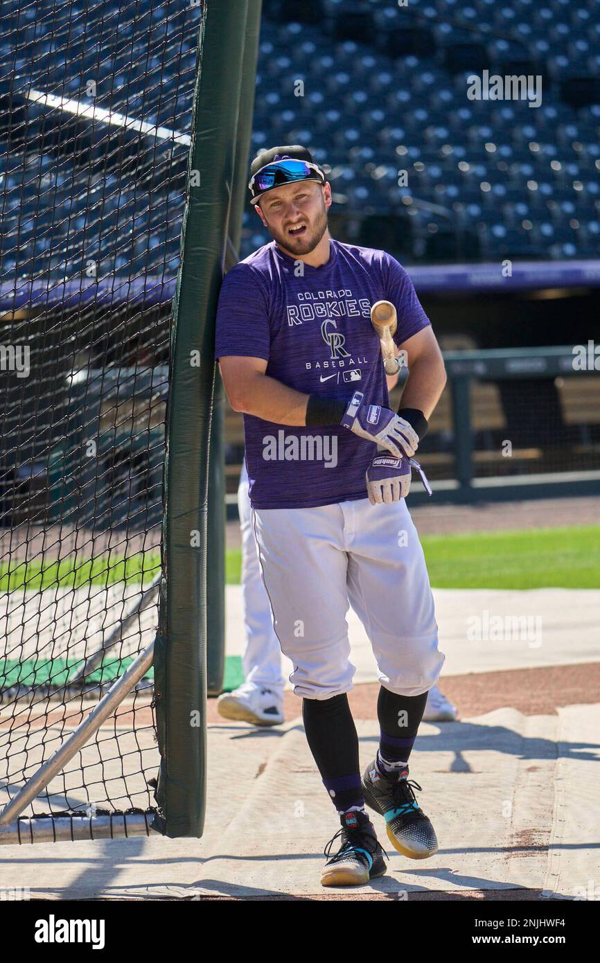August 13 2022: Colorado utility man Garrett Hampson (1) during batting ...