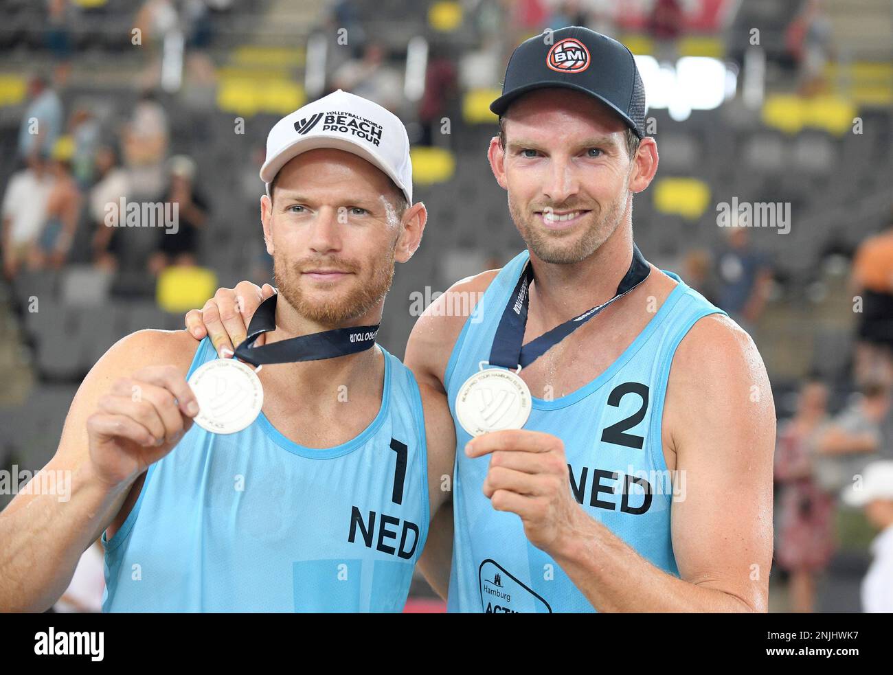 Alexander Brouwer and Robert Meeuwsen from the Netherlands pose with ...