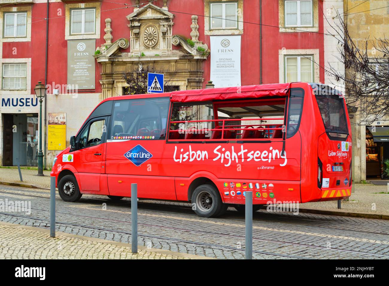 Lisbon sightseeing bus Portugal Stock Photo - Alamy