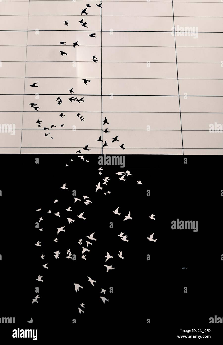 The wall is built in a contrasting style that looks really fancy Stock ...