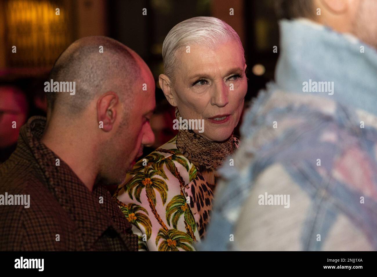 Milan, Italy. 22nd Feb, 2023. Maye Musk arrives at Cavalli fashion show ...