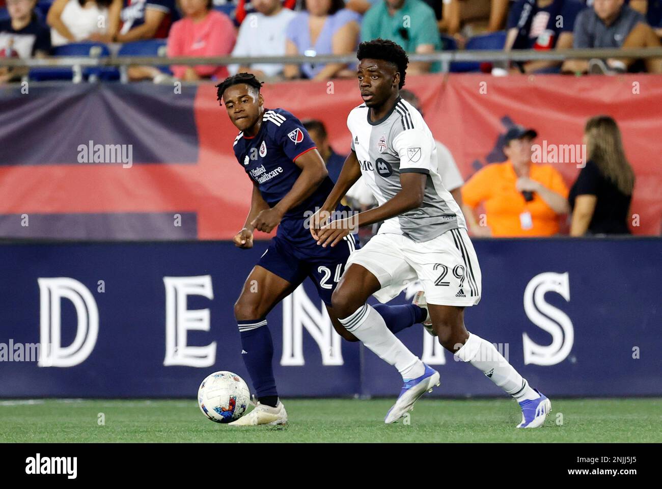 FOXBOROUGH, MA - JULY 30: Toronto FC forward Deandre Kerr (29) during a ...