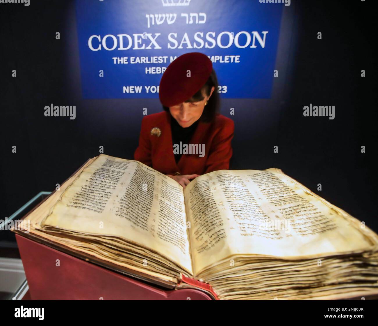 London UK 24 Feb 2023 At more than 1,000 years old, the Codex Sassoon is the world's earliest ...