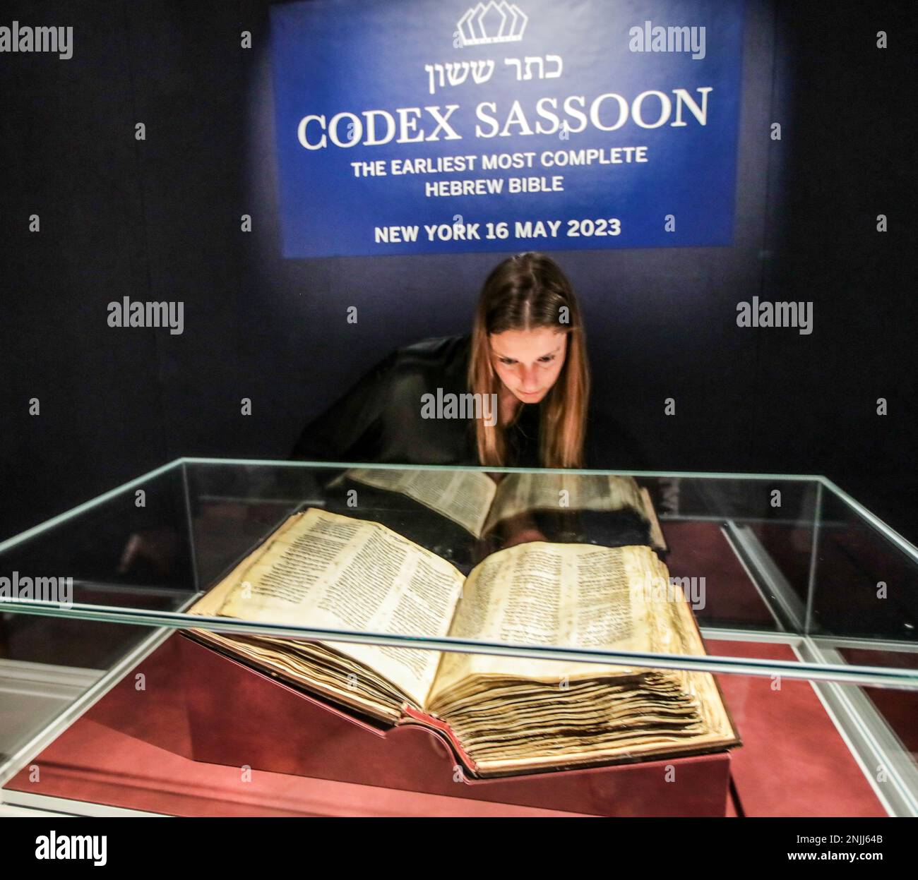 London UK 24 Feb 2023 At more than 1,000 years old, the Codex Sassoon is the world's earliest ...