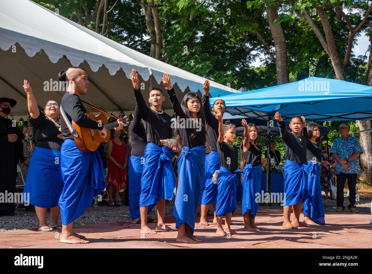 YIGO, Guam (Aug. 9, 2022) - Members of Guma Ma’Higa, a CHamoru language ...