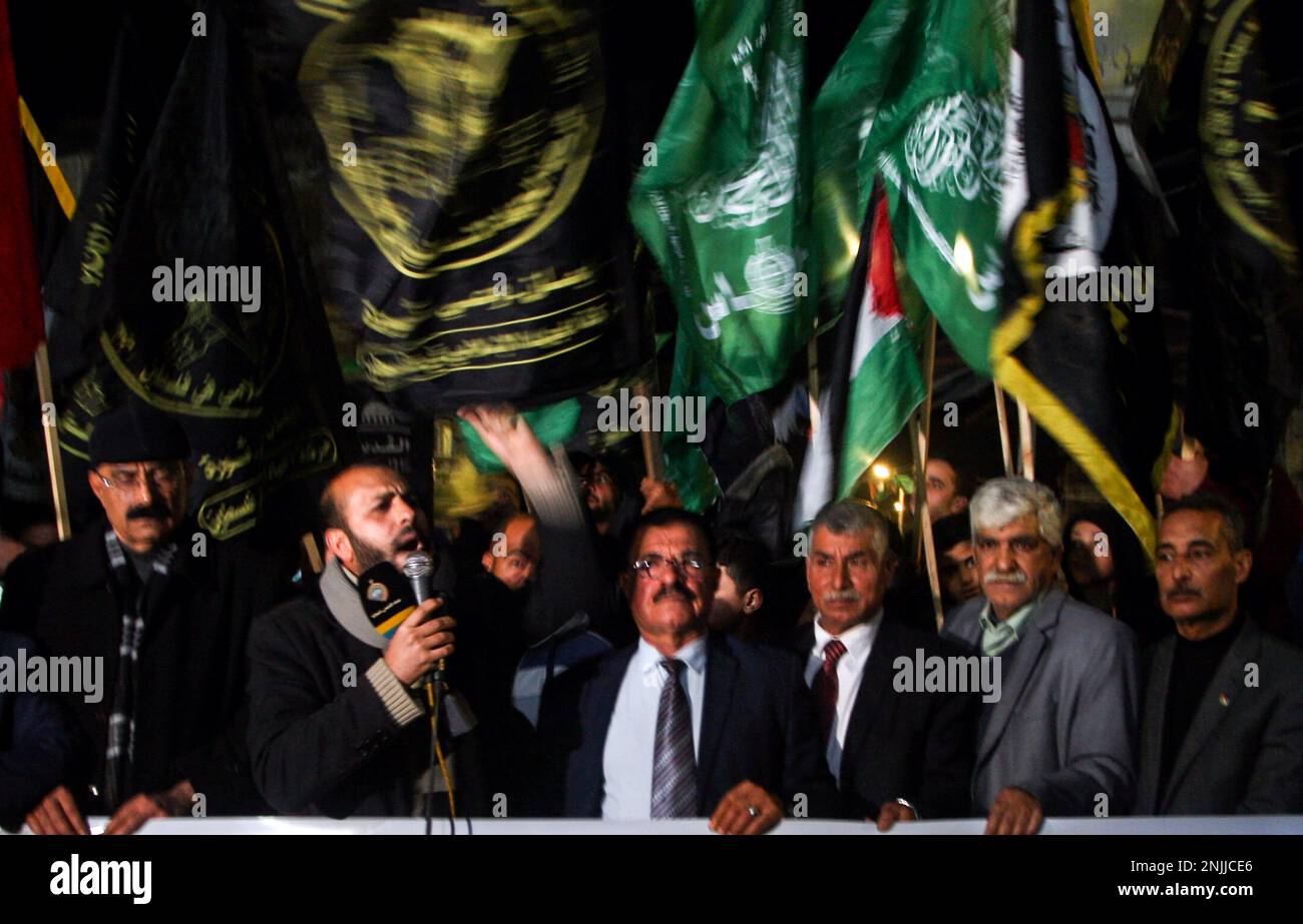 Khan Yunis, Gaza. 22nd Feb, 2023. Supporters of several Palestinian ...