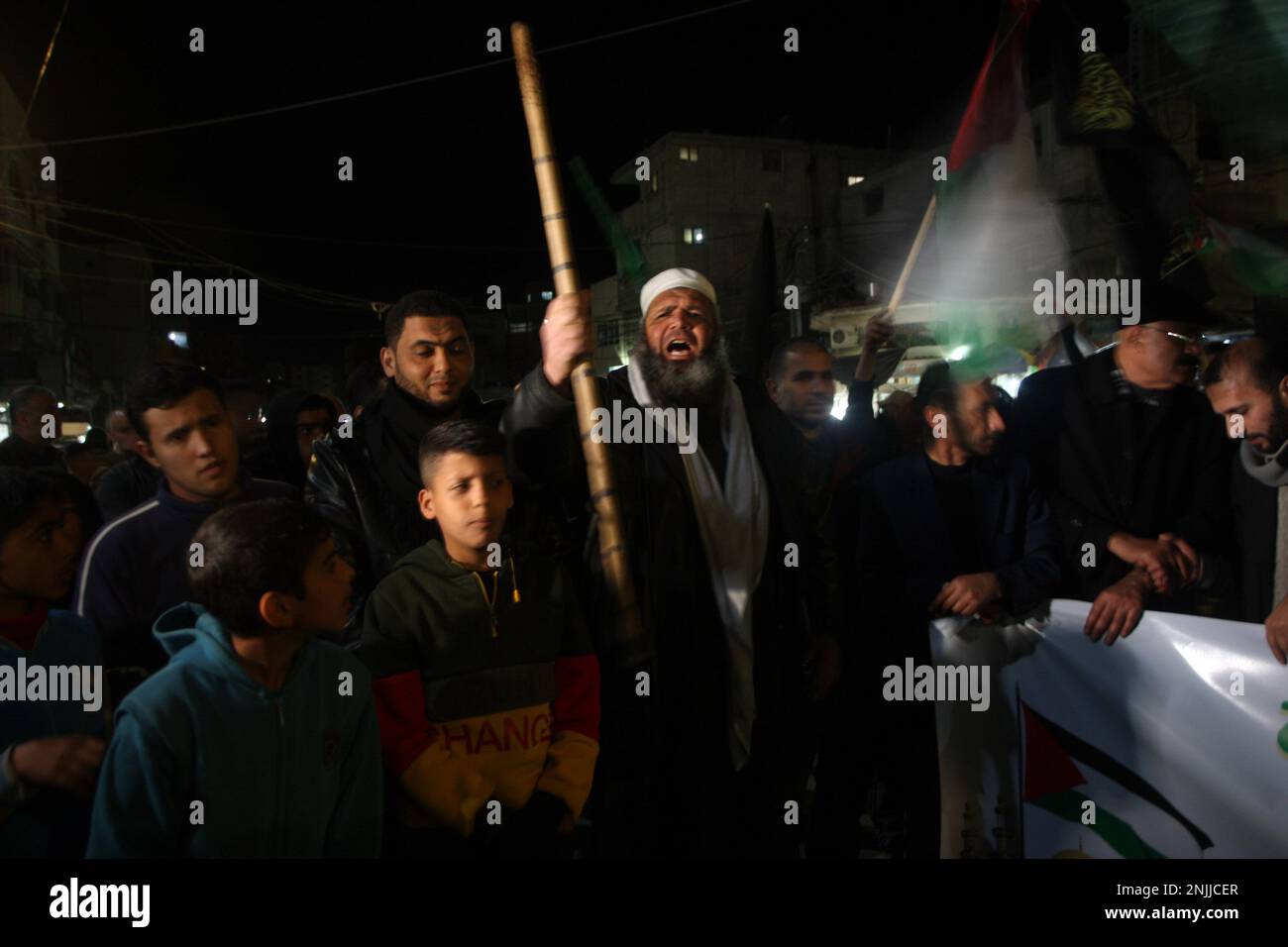 Khan Yunis, Gaza. 22nd Feb, 2023. Supporters of several Palestinian ...