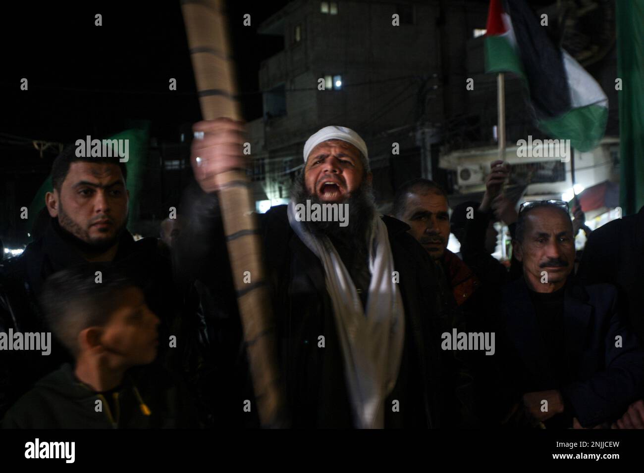 Khan Yunis, Gaza. 22nd Feb, 2023. Supporters of several Palestinian ...