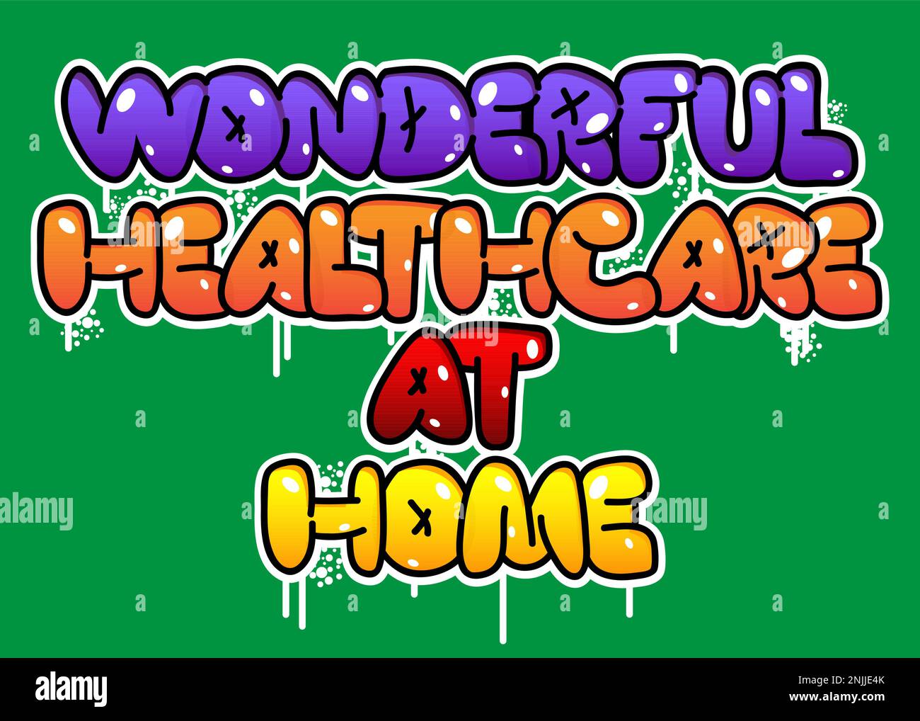 Wonderful Healthcare At Home Graffiti Tag Abstract Modern Street Art Decoration Performed In