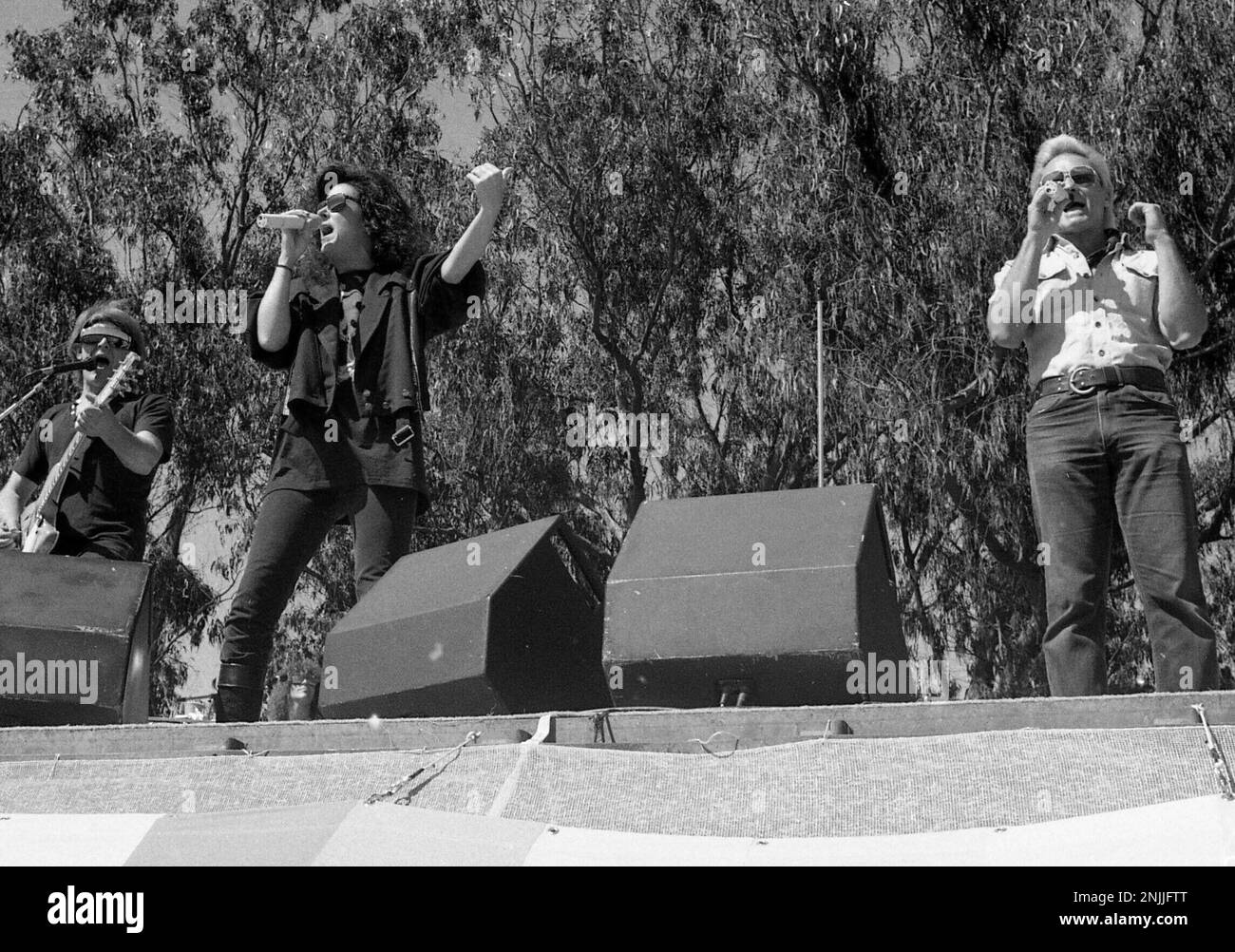 The popular San Francisco band Jefferson Airplane, sings at a union of ...