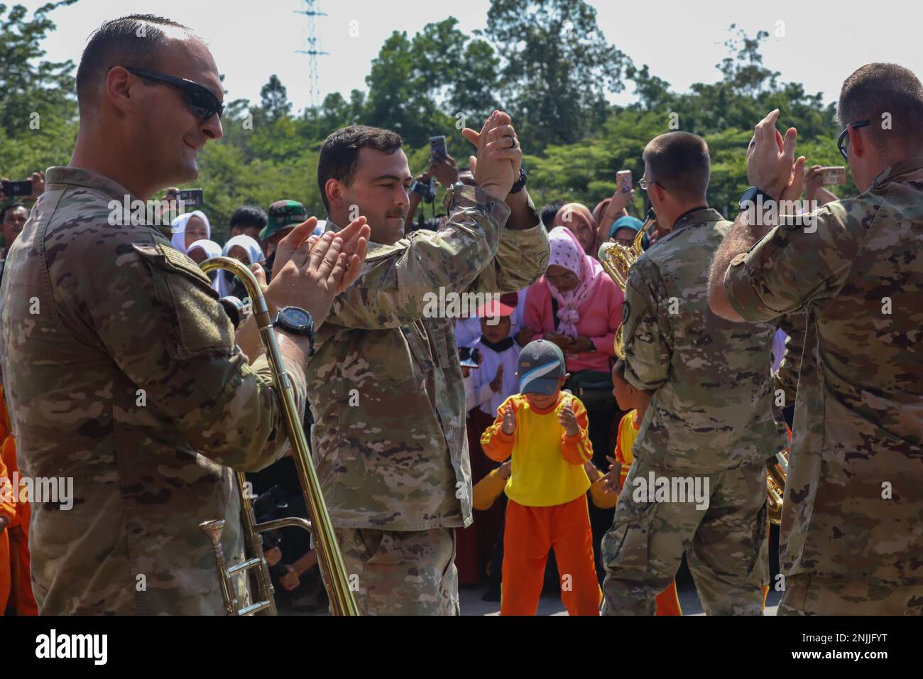 U.S. Army Musicians assigned to the Tropic Lightning Brass Band, 25th ...