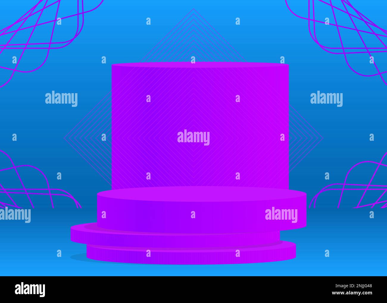 Blue Purple sci-fi stage showcase for presentation. Futuristic abstract ...