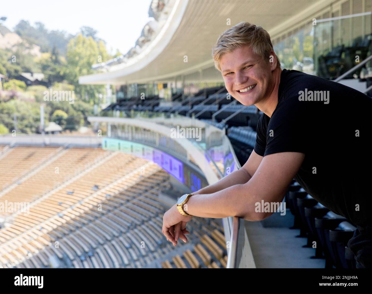 13 Reasons Why actor and UC Berkeley alumni Austin Aaron poses for a ...