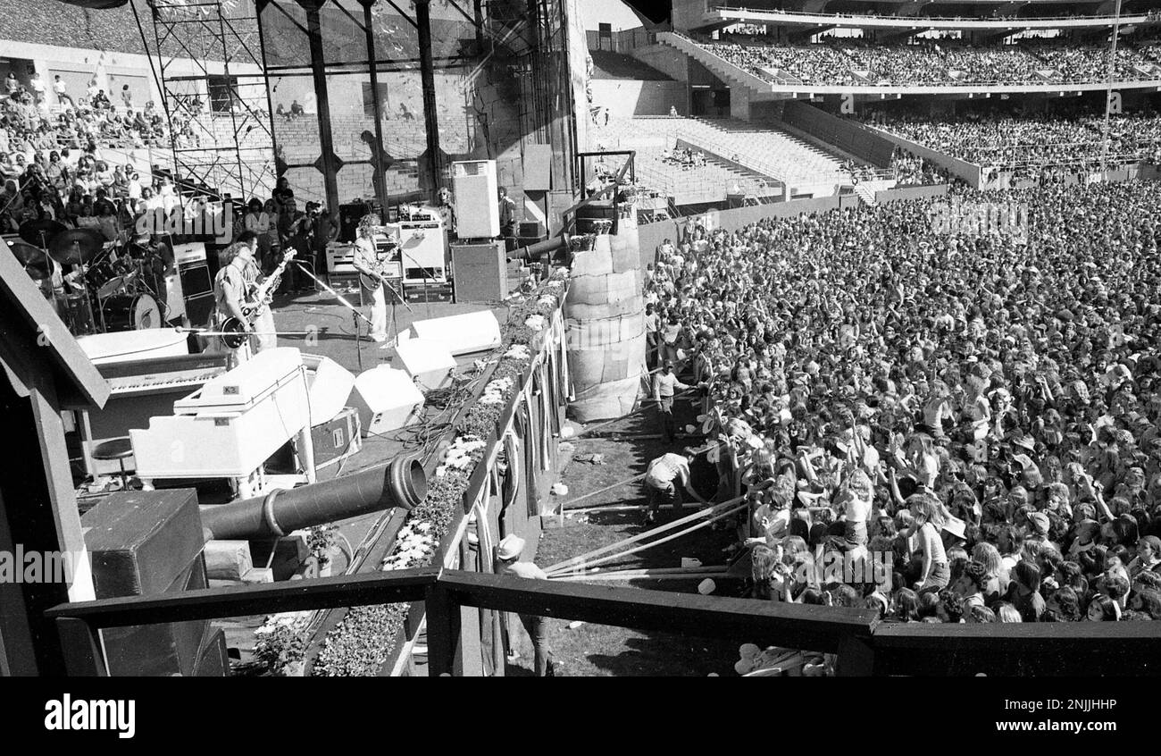 April 25, 1976: Peter Frampton, performing for an Oakland Coliseum ...